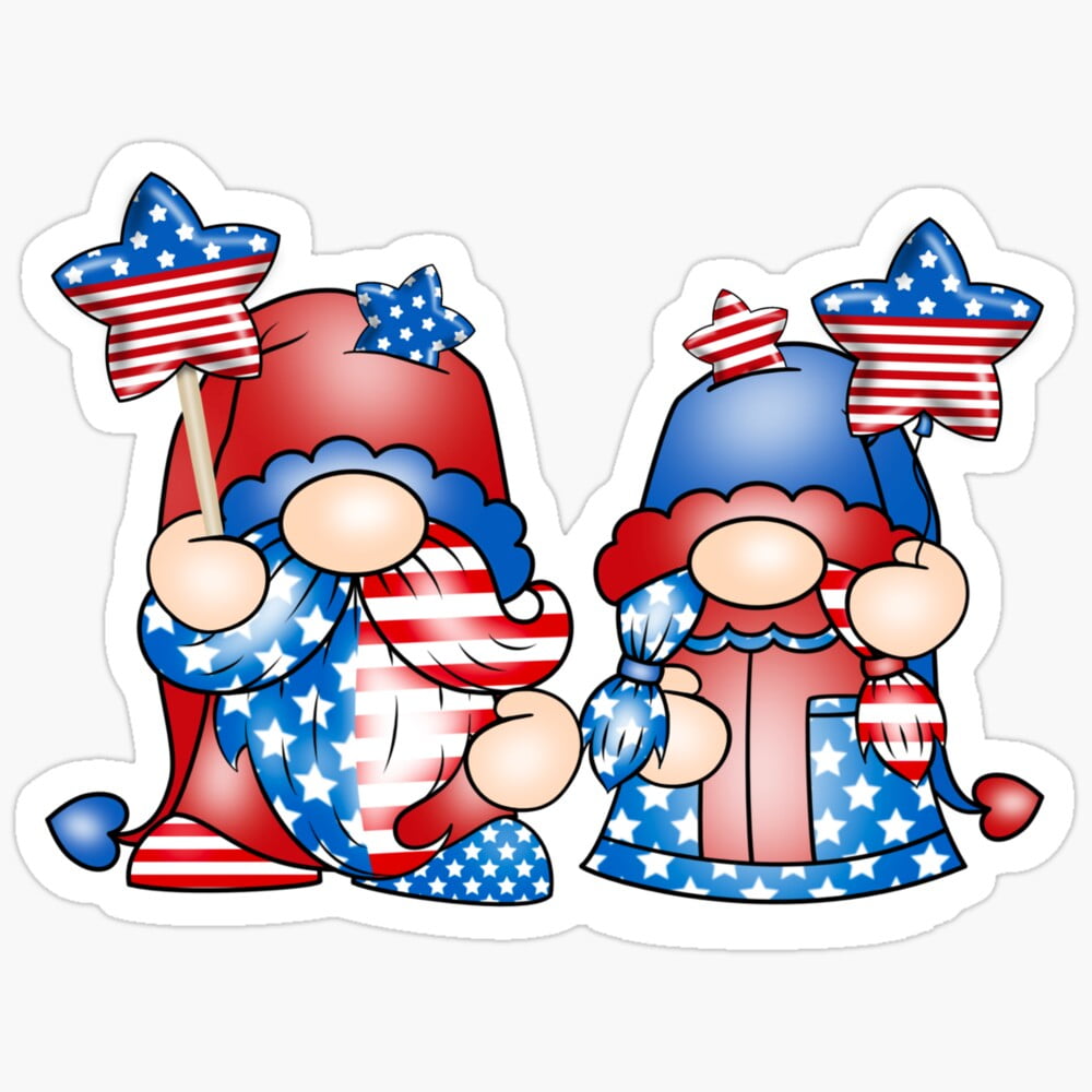 DOPASTICKER 4Th Of July Gnome Sticker Fourth Of July Sticker, Memorial ...