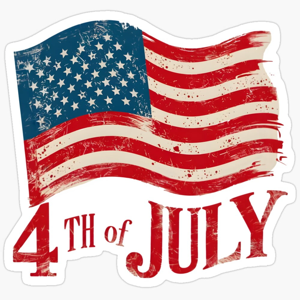 DOPASTICKER 4Th Of July - Independence Day Sticker Fourth Of July ...