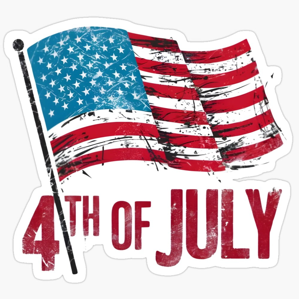 DOPASTICKER 4Th Of July - Independence Day Sticker Fourth Of July ...