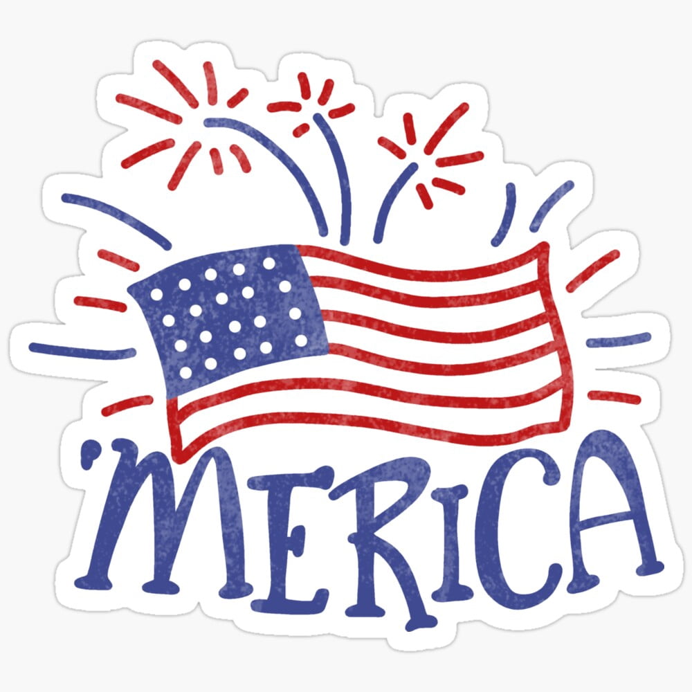DOPASTICKER 4Th Of July - Independence Day Sticker Fourth Of July ...