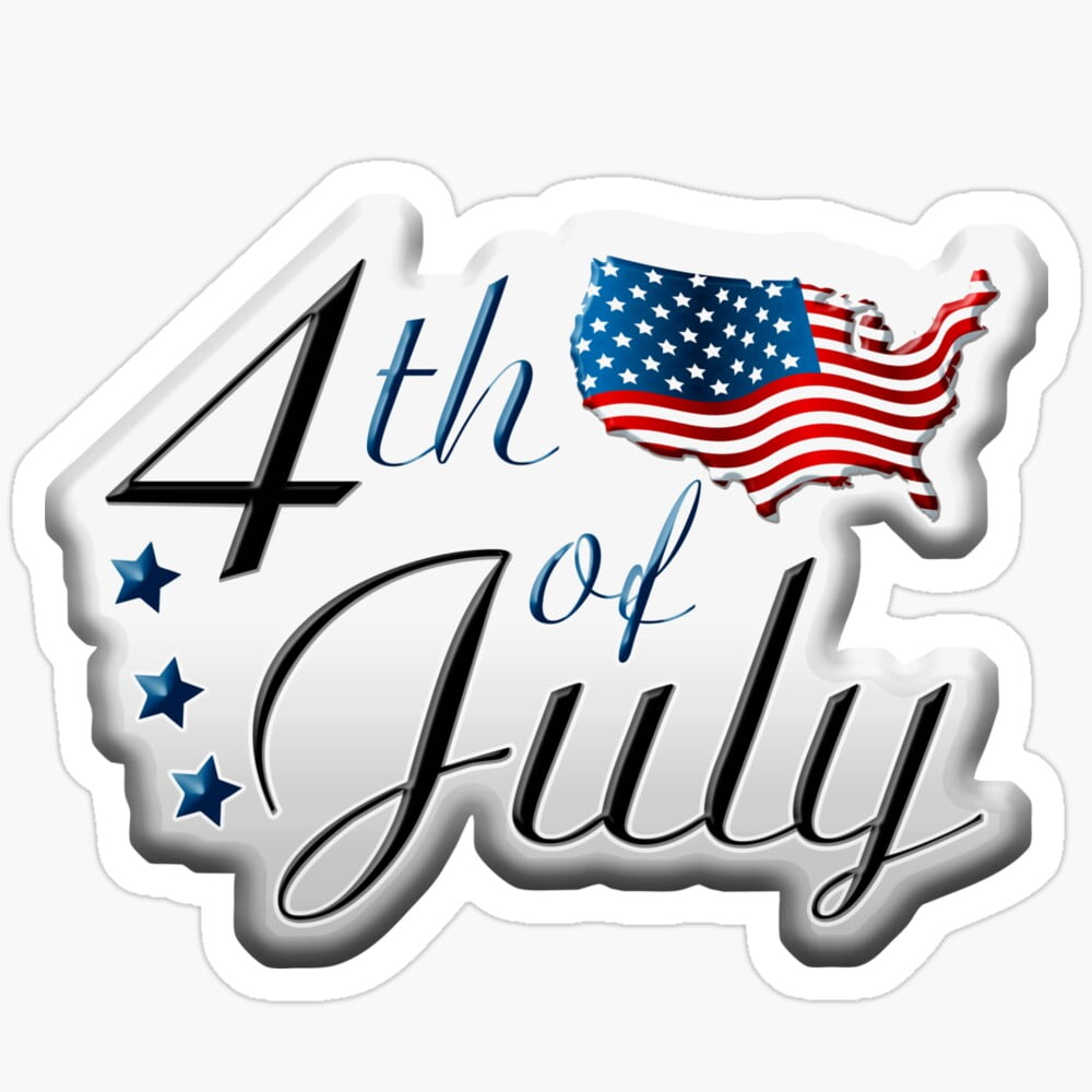 DOPASTICKER 4Th Of July! (On Red) Sticker Fourth Of July Sticker ...