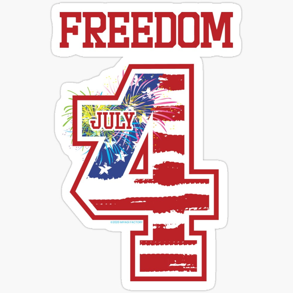 DOPASTICKER 4Th Of July Red American Flag Sticker Fourth Of July ...