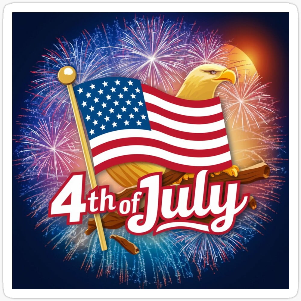 DOPASTICKER 4Th Of July Sticker Fourth Of July Sticker, Memorial Day ...