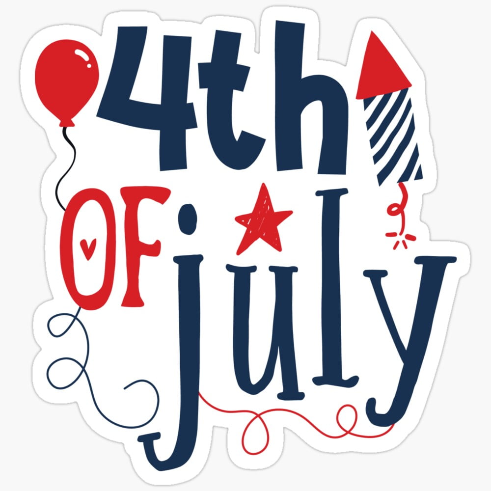 DOPASTICKER 4Th July Sticker Fourth Of July Sticker, Memorial Day ...