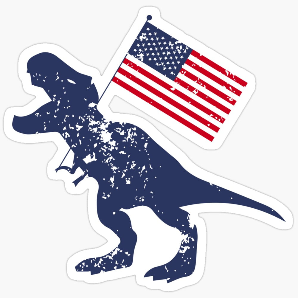 DOPASTICKER 4Th Of July T-Rex Sticker Fourth Of July Sticker, Memorial ...
