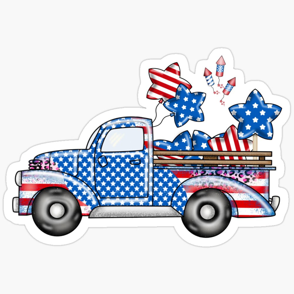 DOPASTICKER 4Th Of July Truck Sticker Fourth Of July Sticker, Memorial ...