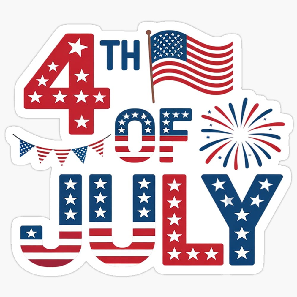 DOPASTICKER 4Th Of July Unisex Heavy Sticker Fourth Of July Sticker ...