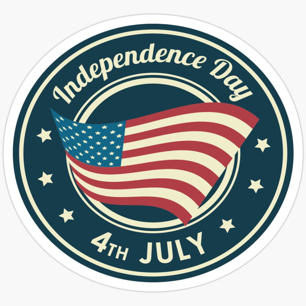 DOPASTICKER 4Th Of July Vintage Logo Sticker Fourth Of July Sticker ...