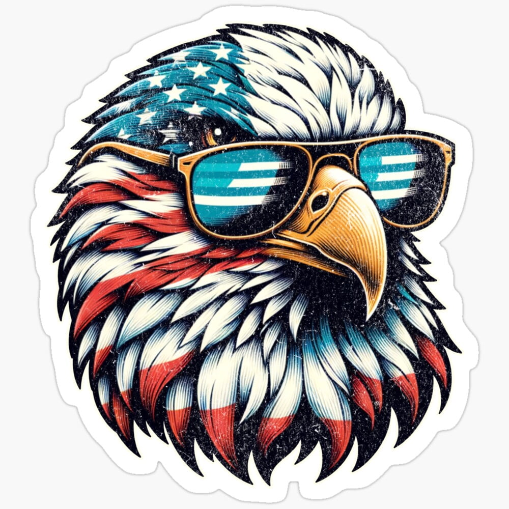 DOPASTICKER 4Th Of July American Egale American Flag Sticker Phone ...
