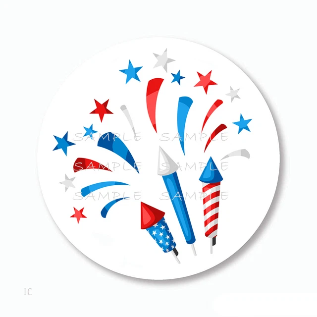DOPASTICKER 4Th Of July Fireworks Patriotic Scrapbook Stickers Phone ...