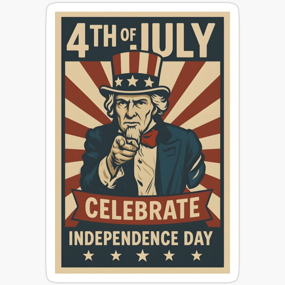 DOPASTICKER 4Th Of July Independence Day Patriotic Design Sticker Phone ...