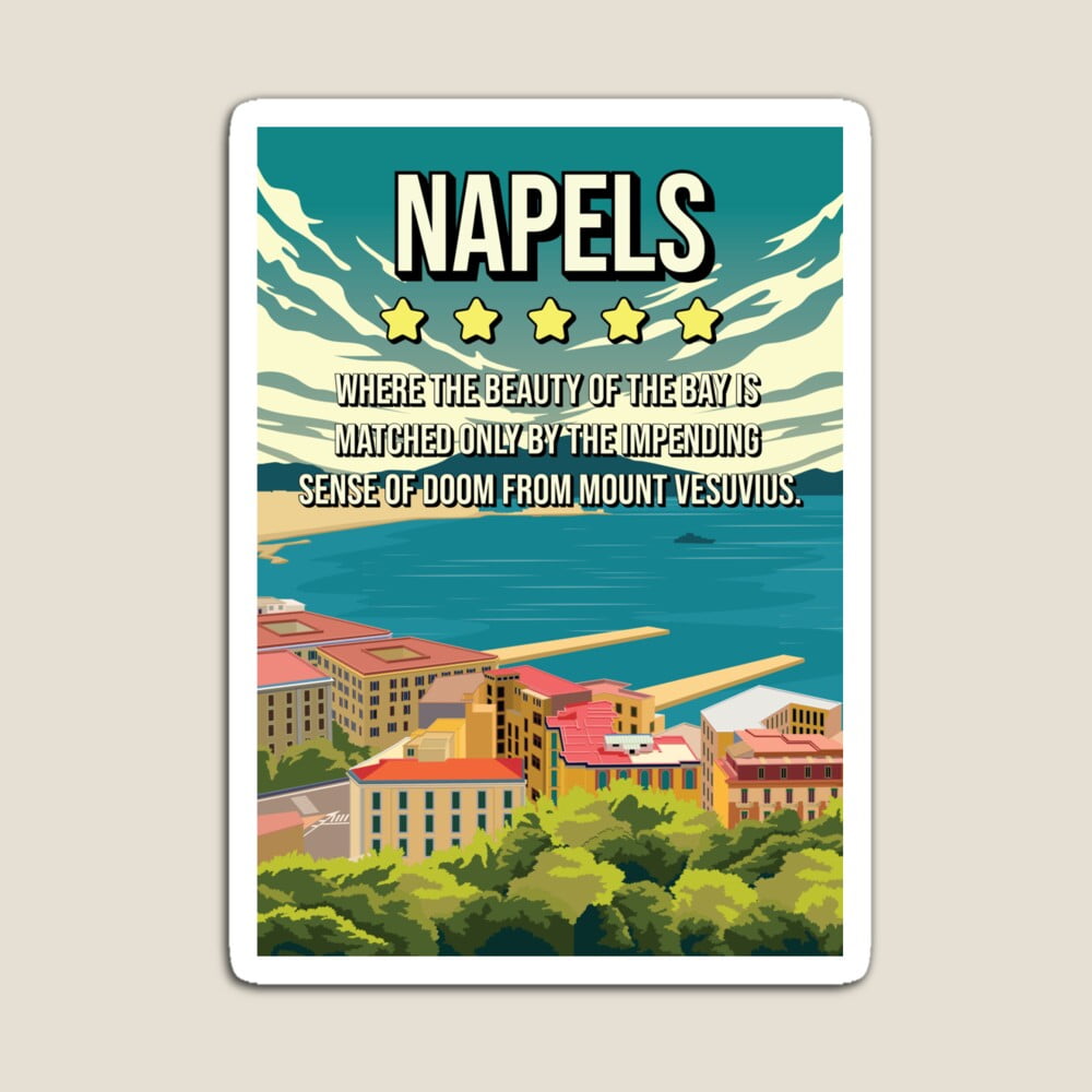 DOPASTICKER 5 Star Napels Italian Minimal Travel Poster Decorative ...