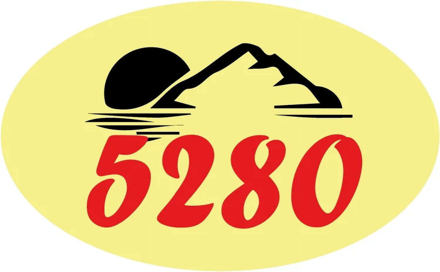DOPASTICKER 5280 Black & Red Mountain Car Bumper Sticker Decal Gift You ...