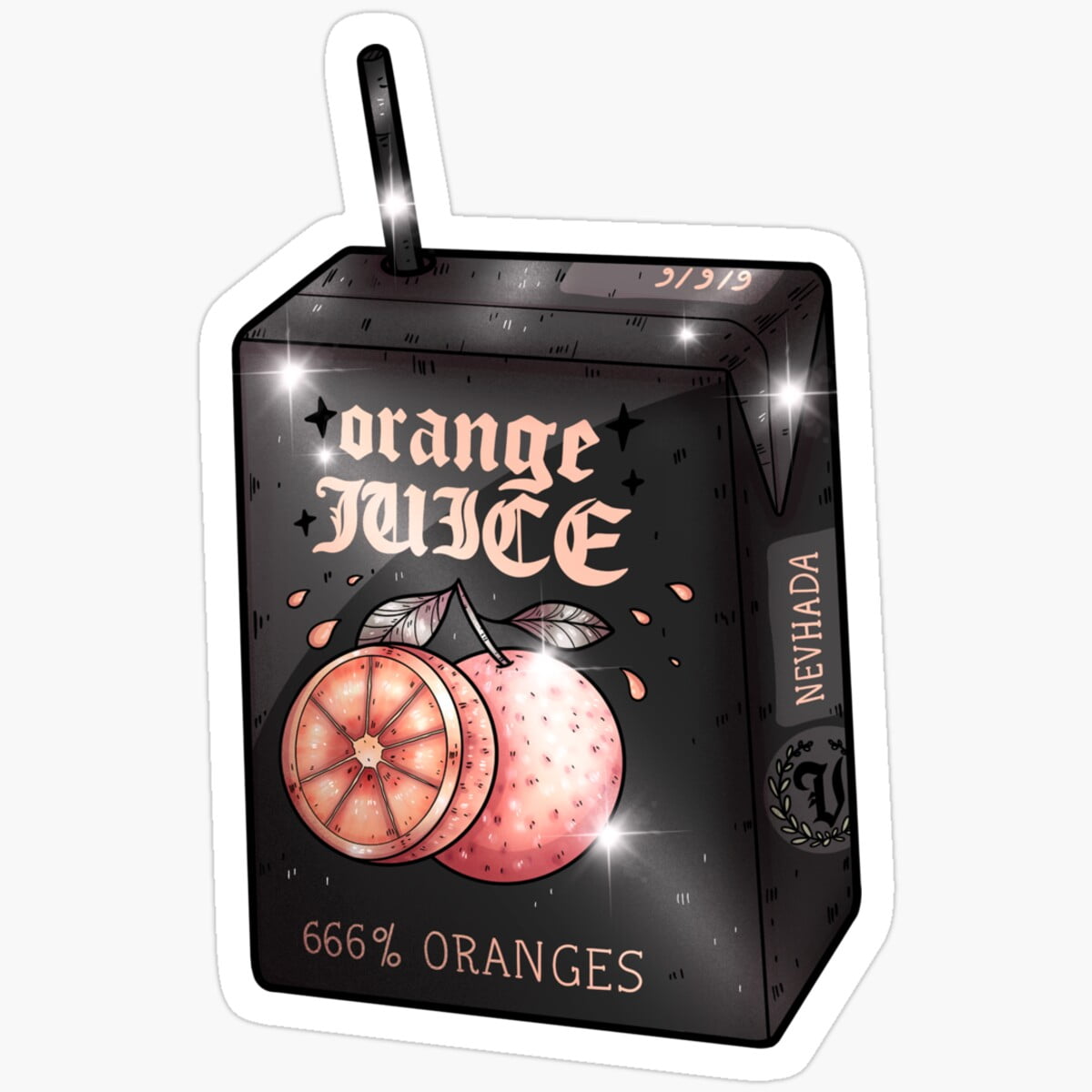DOPASTICKER 666% Goth Orange Juice Sticker Waterproof Sticker For Water ...