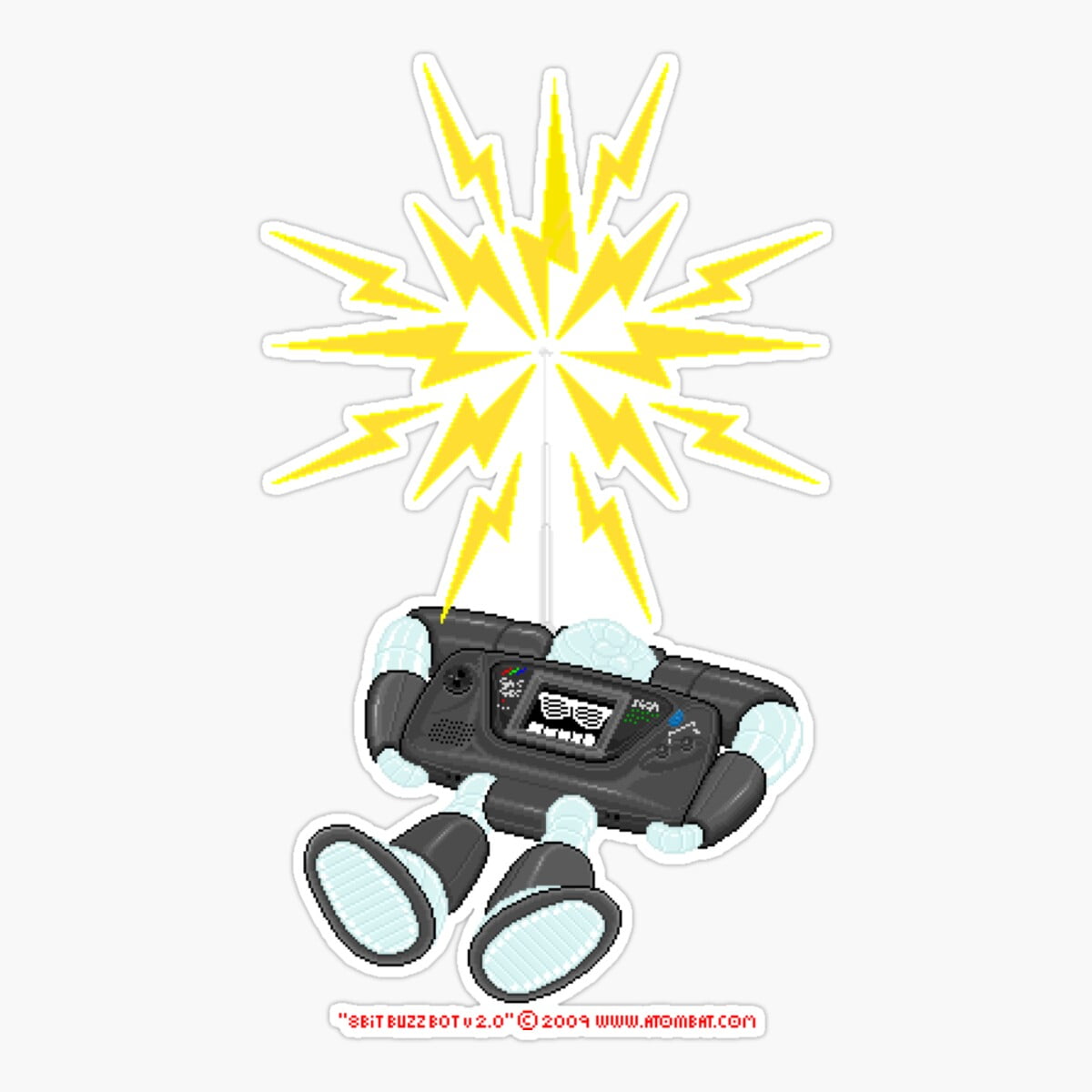 DOPASTICKER 8 Bit Buzz Bot V2.0.1 "Gearroid" Sticker, Phone Sticker Car ...