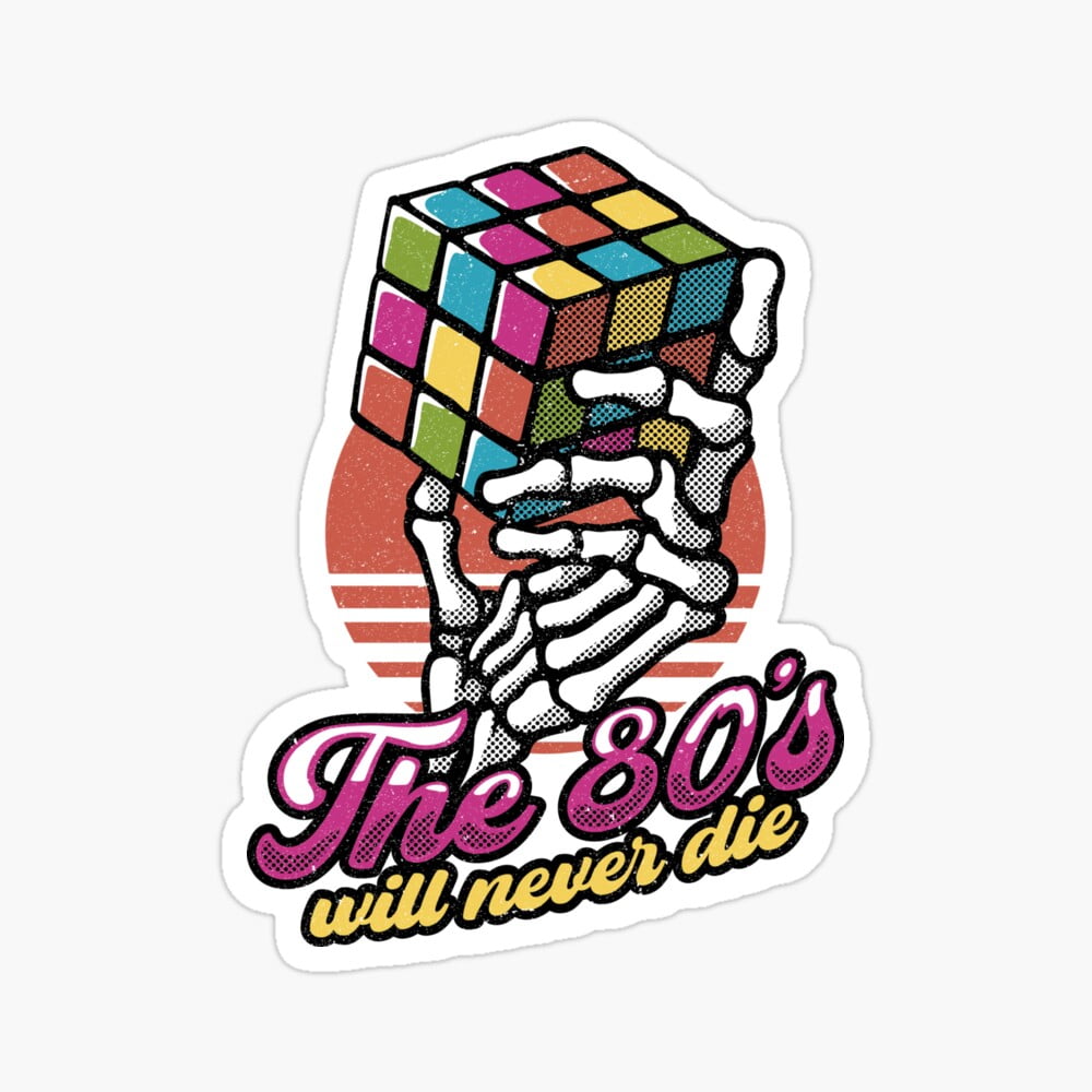 DOPASTICKER 80S Will Never Die Skeleton Cube Vintage - Hot Trending ...