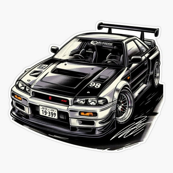DOPASTICKER 90S Jdm Race Car Graphic Sticker, Phone Sticker Car ...