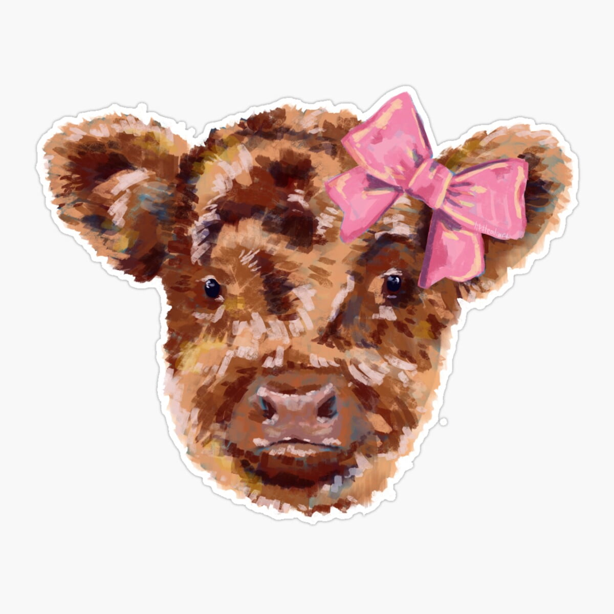 DOPASTICKER A Baby Cal With A Bow Sticker, Phone Sticker Car Sticker ...