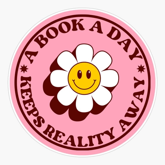 DOPASTICKER A Book A Day Keeps Reality Away Sticker, Phone Sticker Car ...