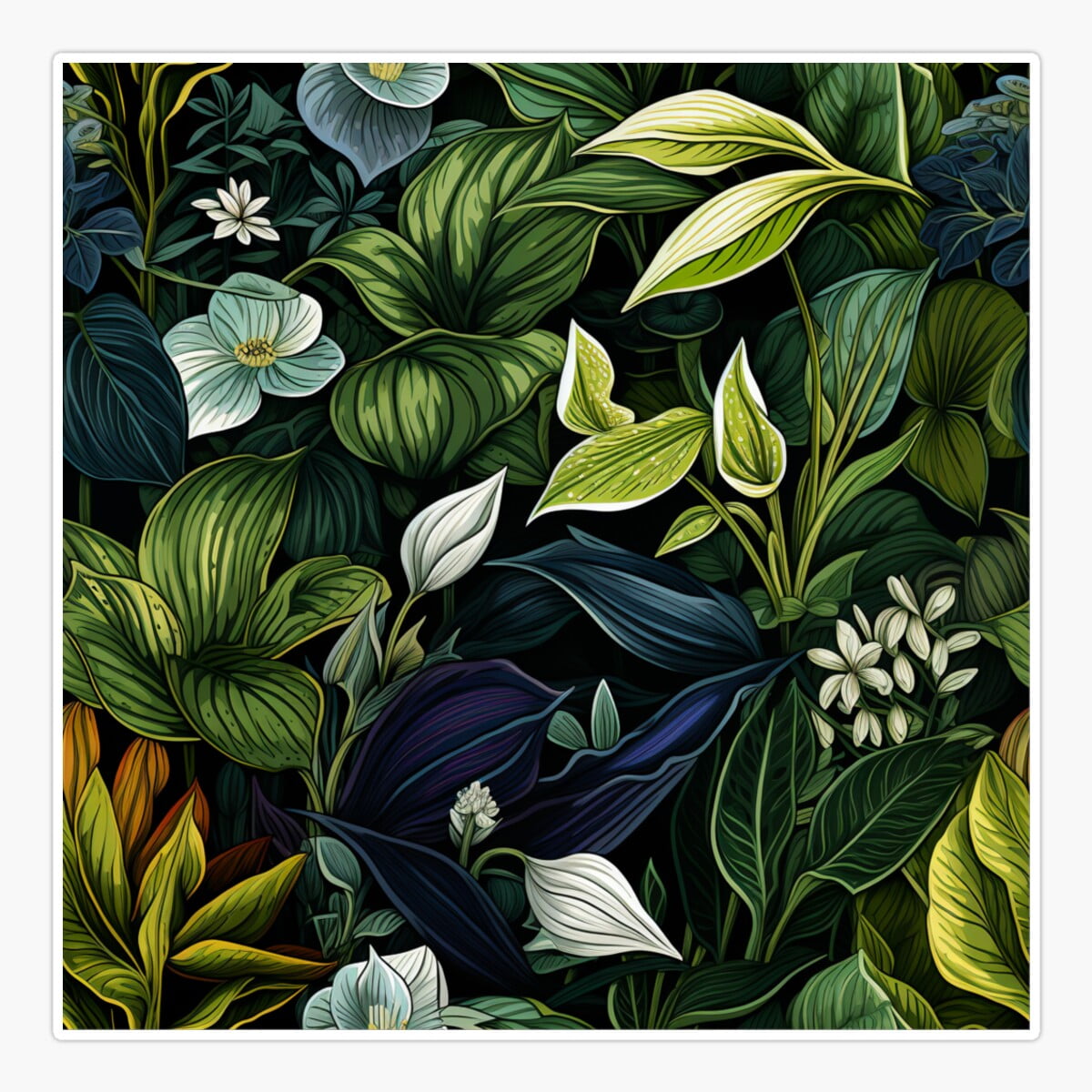 DOPASTICKER A Botanical Of A Whole Plant Sticker, Phone Sticker Car ...