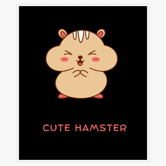 DOPASTICKER A Cute And Happy Hamster Sticker, Phone Sticker Car Sticker ...
