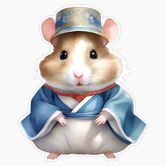 DOPASTICKER A Cute Hamster In A Hanbok. Sticker, Phone Sticker Car ...