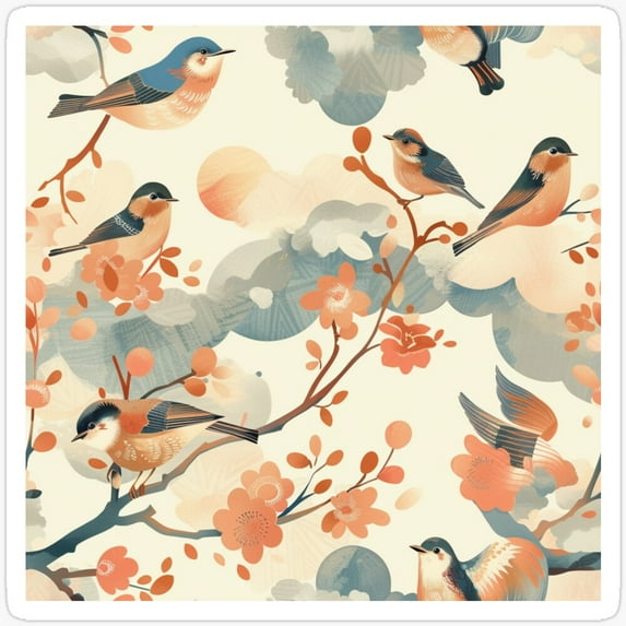 DOPASTICKER A Dream Of Birds Sticker Phone Decal Water Bottle Stickers ...