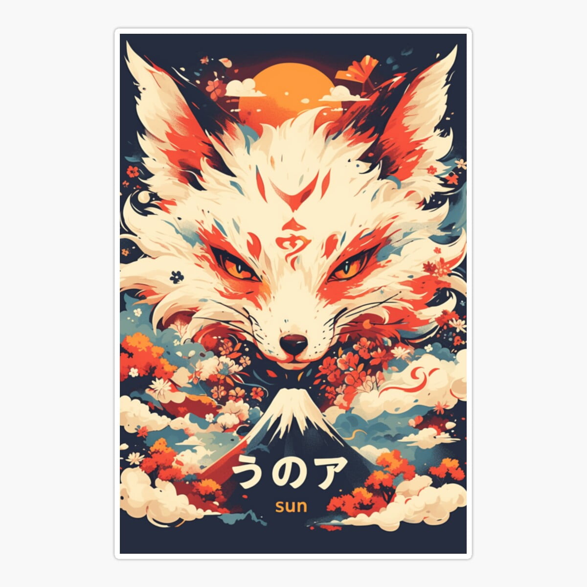 DOPASTICKER A Fox Of Japanese Sticker, Phone Sticker Car Stickers ...