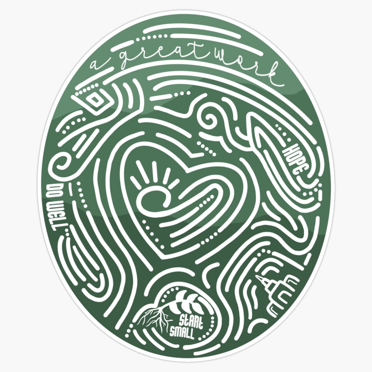 DOPASTICKER A Great Work-Green Thumbprint Sticker, Phone Sticker Car ...