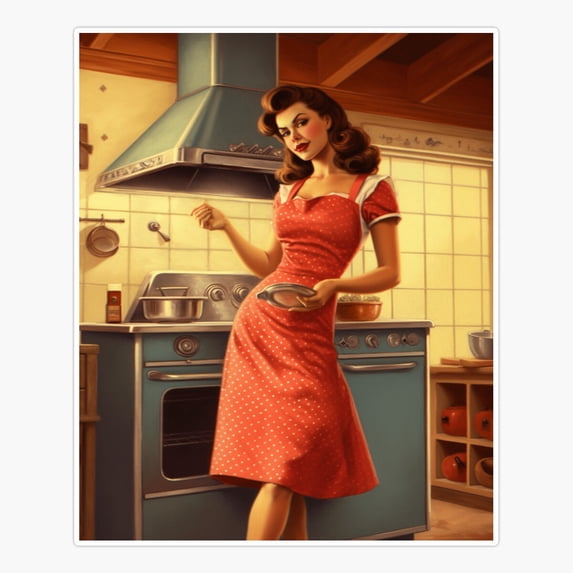 DOPASTICKER A Pin Up Girl Cooking Sticker, Phone Sticker Car Sticker ...