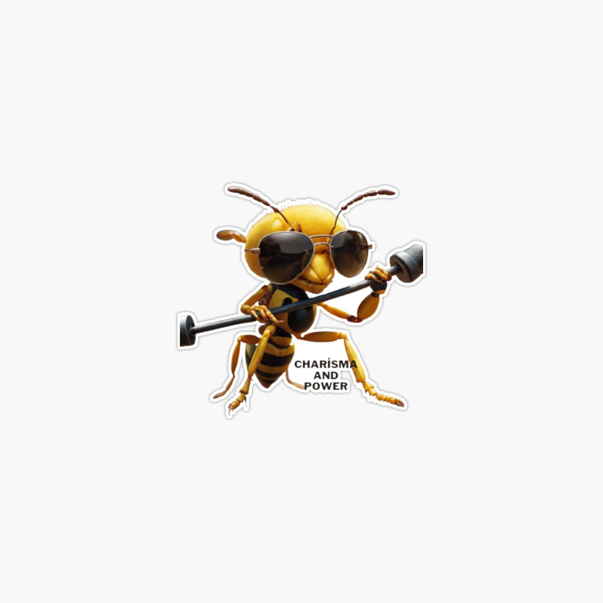 DOPASTICKER A Strong Fun Bee Doing Sports Sticker, Phone Sticker Car ...