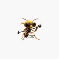 DOPASTICKER A Strong Fun Bee Doing Sports Sticker, Phone Sticker Car ...
