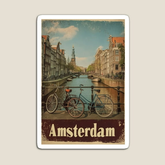 DOPASTICKER A Sunny Day In Amsterdam Showcases Classic Bicycles By The ...