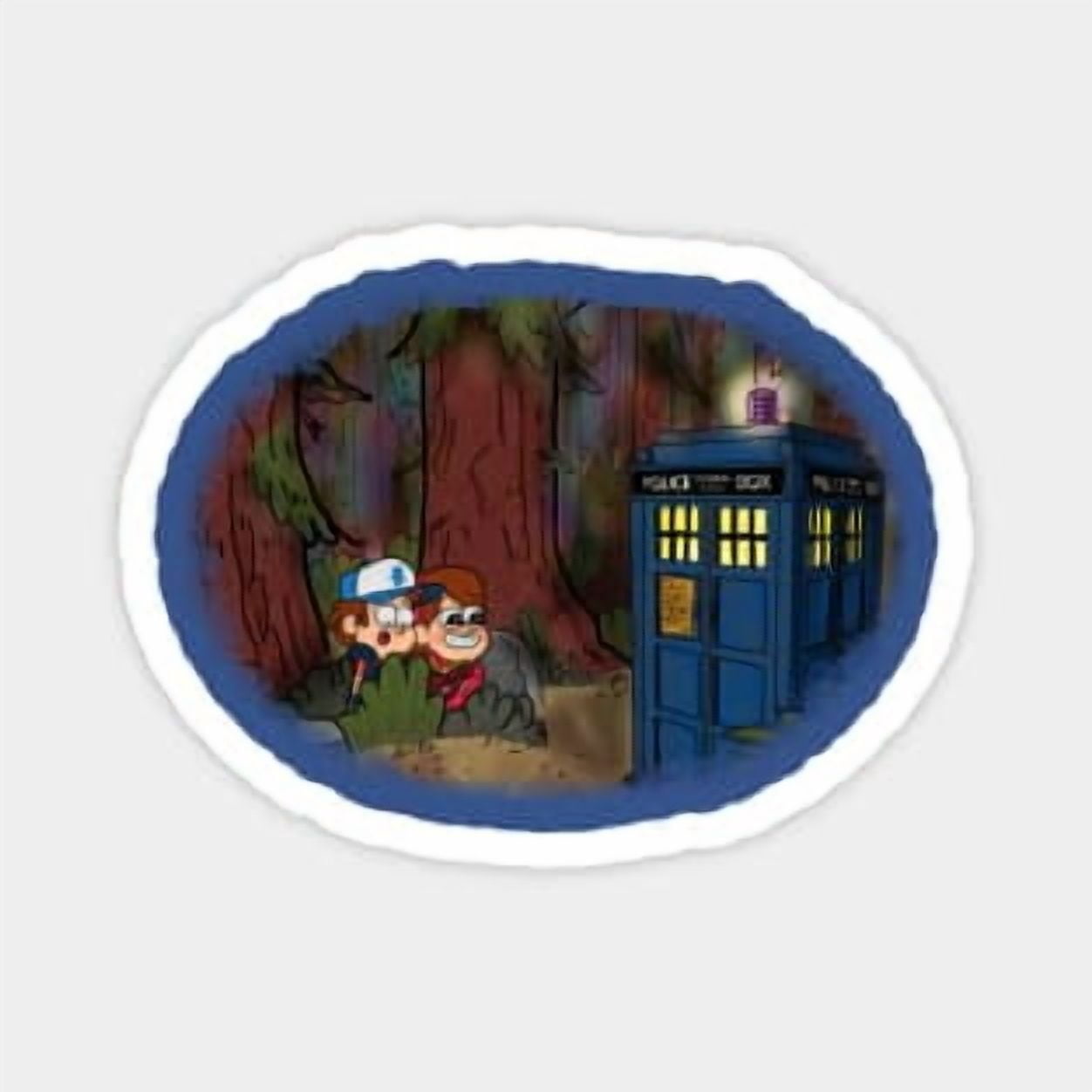 DOPASTICKER A Tardis At Gravity Falls Decorative Laptop, Phone Stickers ...