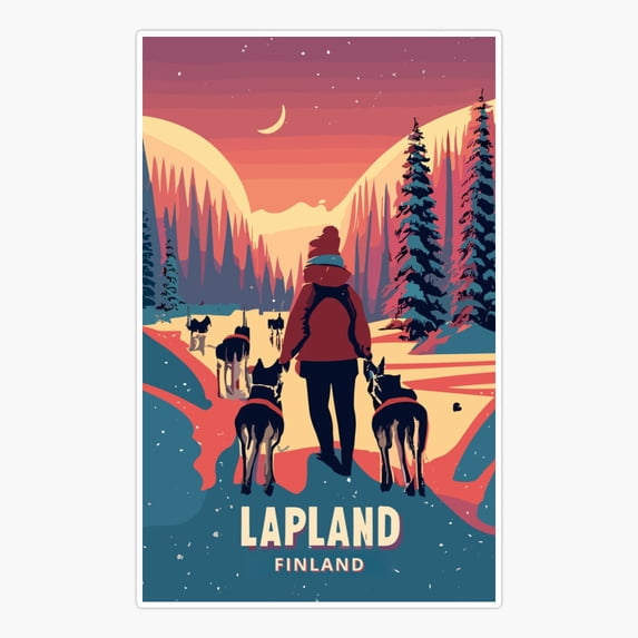 DOPASTICKER A Vintage Travel Art Of Lapland - Finland Sticker, Phone ...