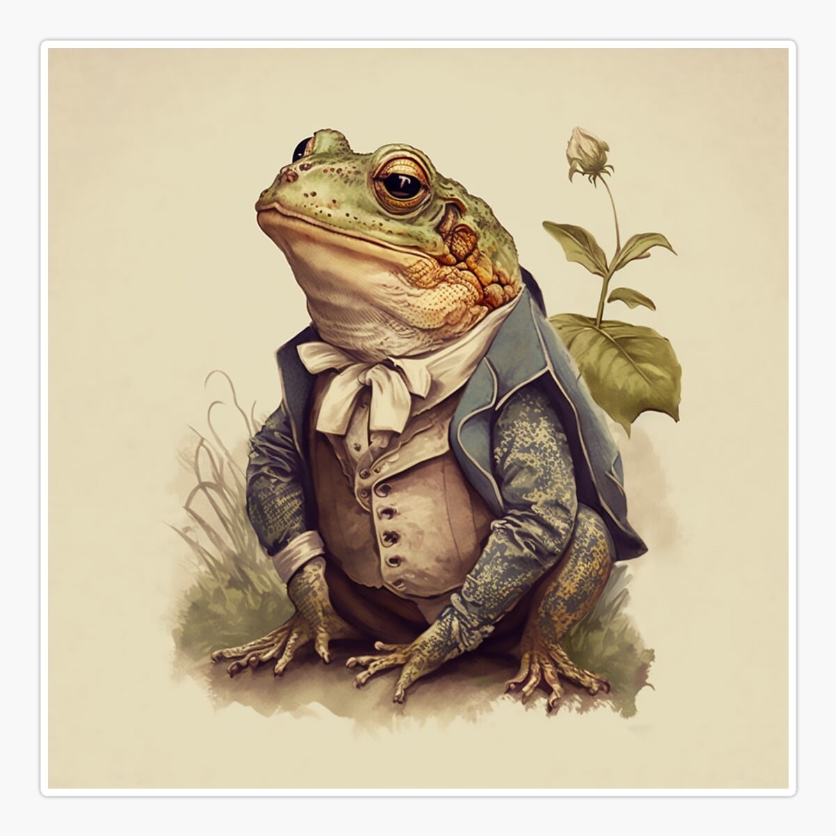 DOPASTICKER A Well Dressed Frog Sticker, Phone Sticker Water Bottle ...