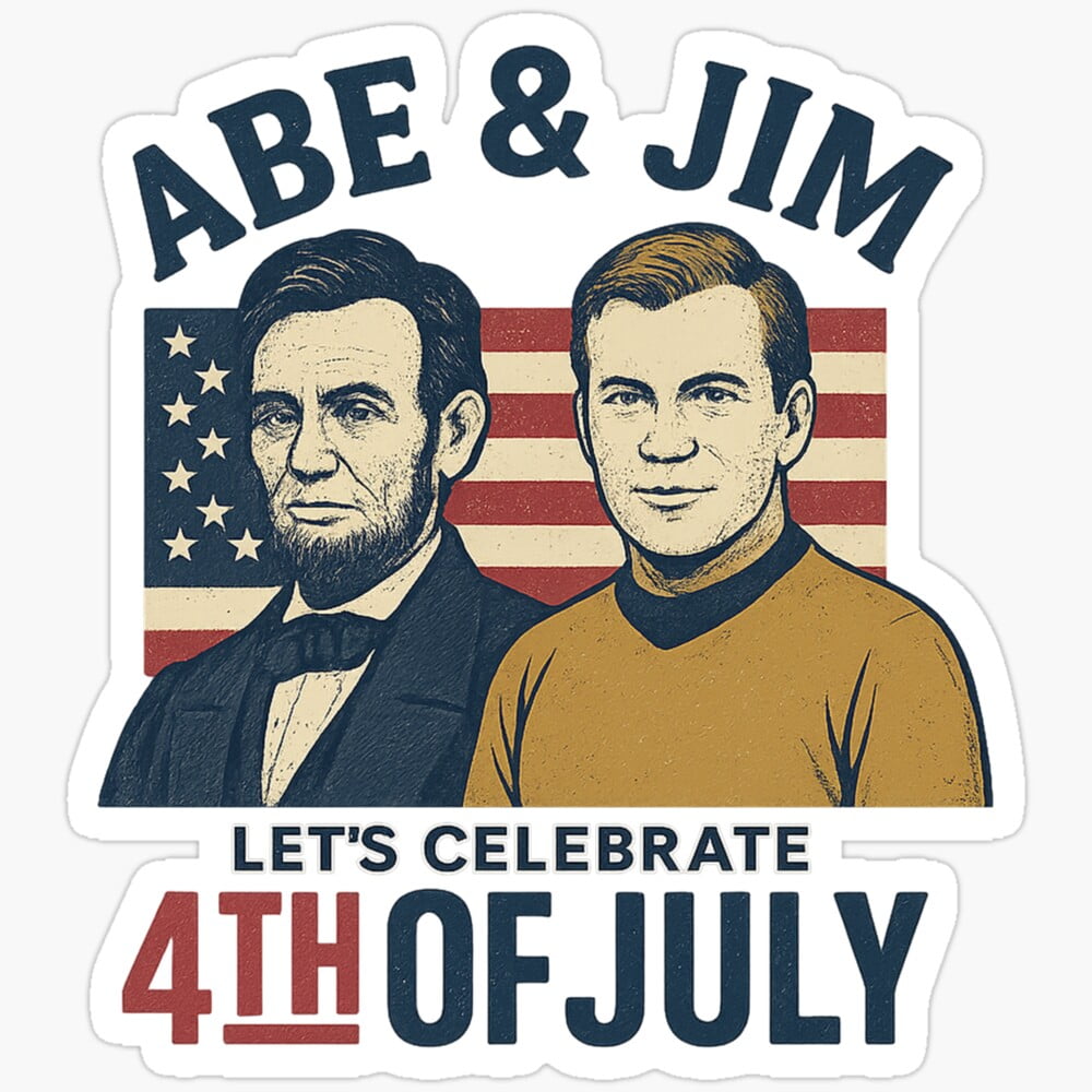 DOPASTICKER Abe & Jim Let'S Celebrate The 4Th Of July Sticker Phone ...