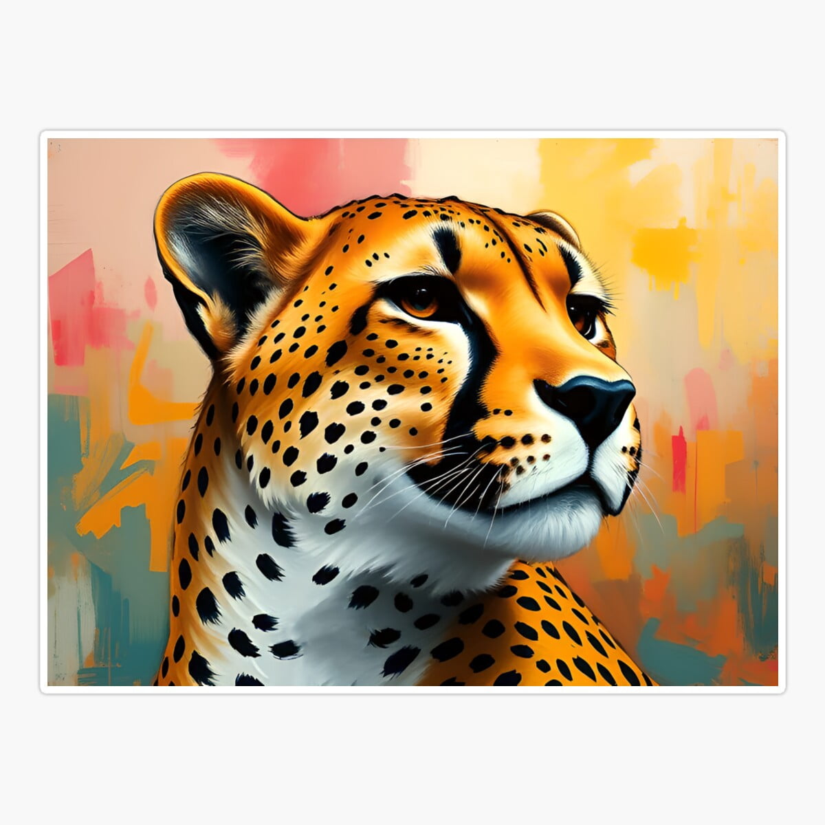 DOPASTICKER Abstract Cheetah Portrait African Safari Animal Wildlife ...