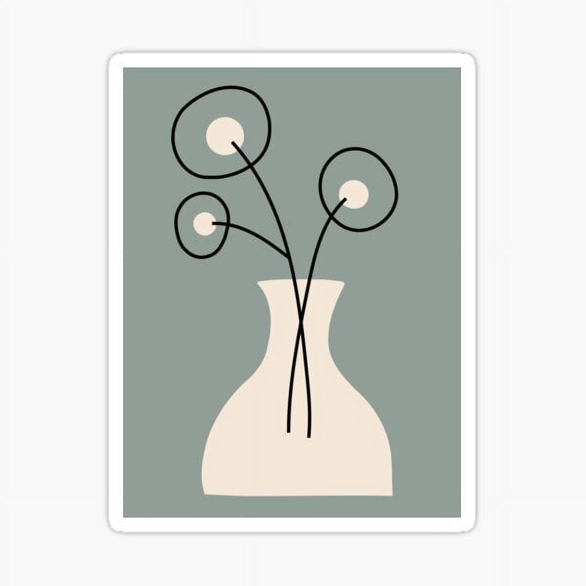 DOPASTICKER Abstract Flowers In A Vase, Flower Market, Cute Blue ...