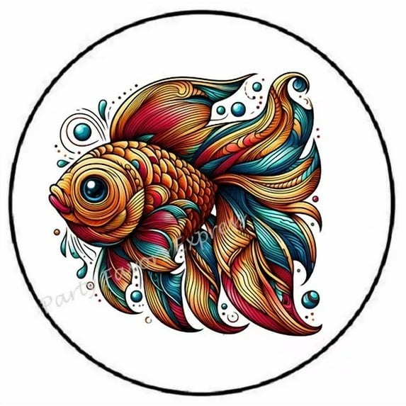 DOPASTICKER Abstract Goldfish Decorative Laptop, Phone Stickers ...