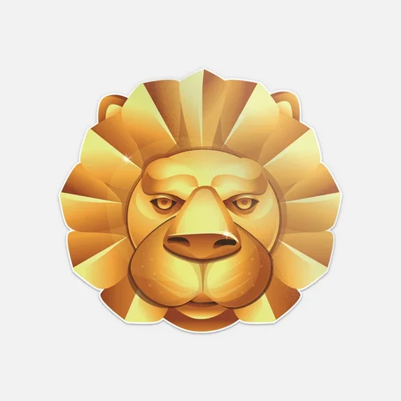 DOPASTICKER Abstract Metal Lion Head Sticker Decal Phone Decal Water ...