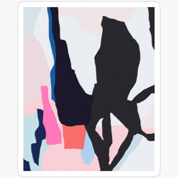 DOPASTICKER Abstract Print, Red, Grey, Black, Blue, Pink, Sticker ...
