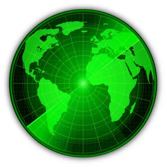 DOPASTICKER Abstract Radar Earth Map Sticker Decal Phone Decal Water ...