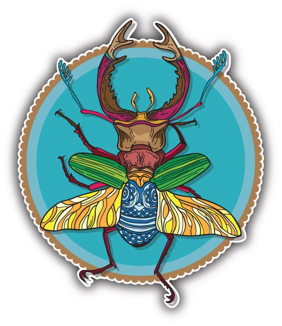 DOPASTICKER Abstract Stag Beetle Sticker Decal Phone Decal Water Bottle ...