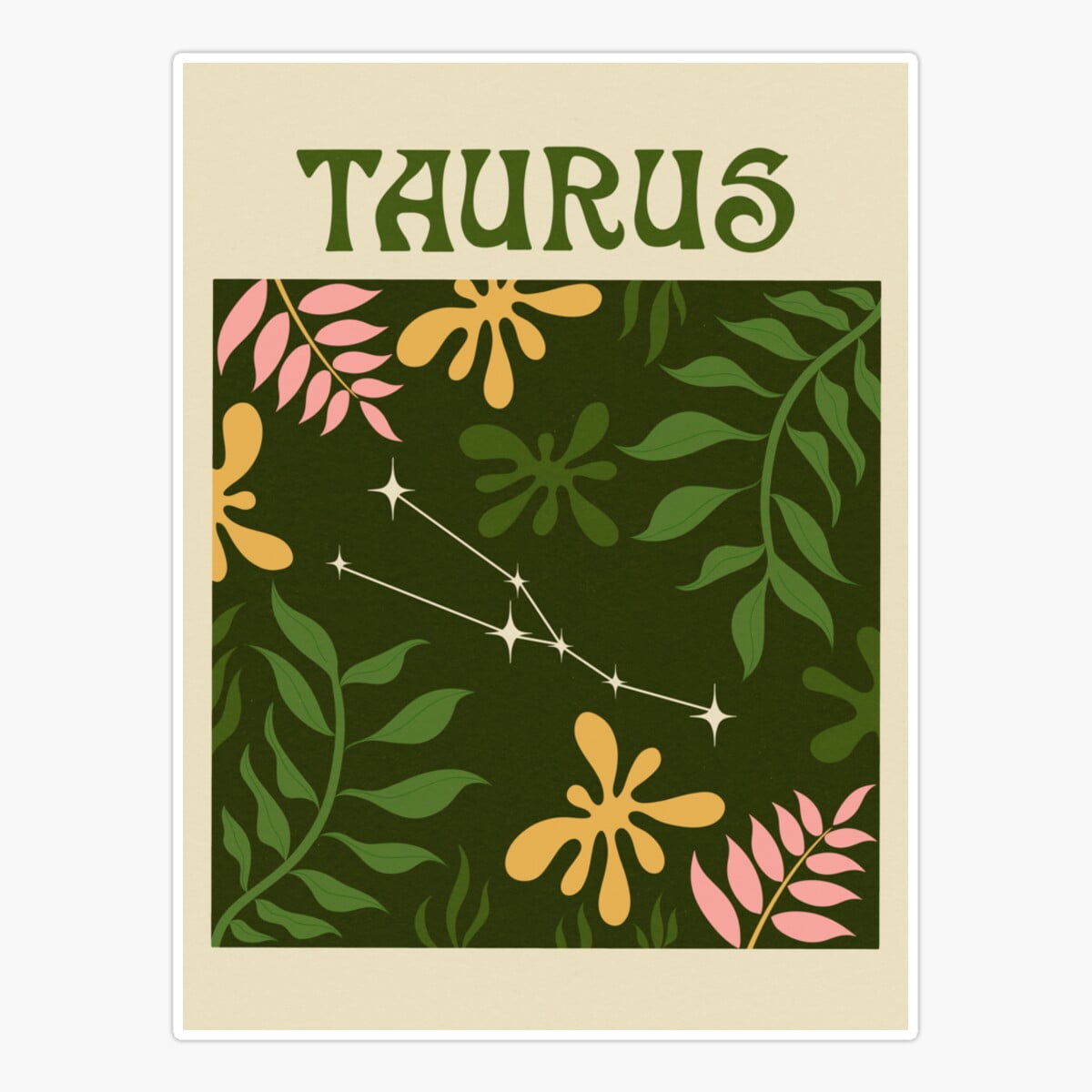 DOPASTICKER Abstract Taurus Zodiac Sticker, Phone Sticker Car Stickers ...