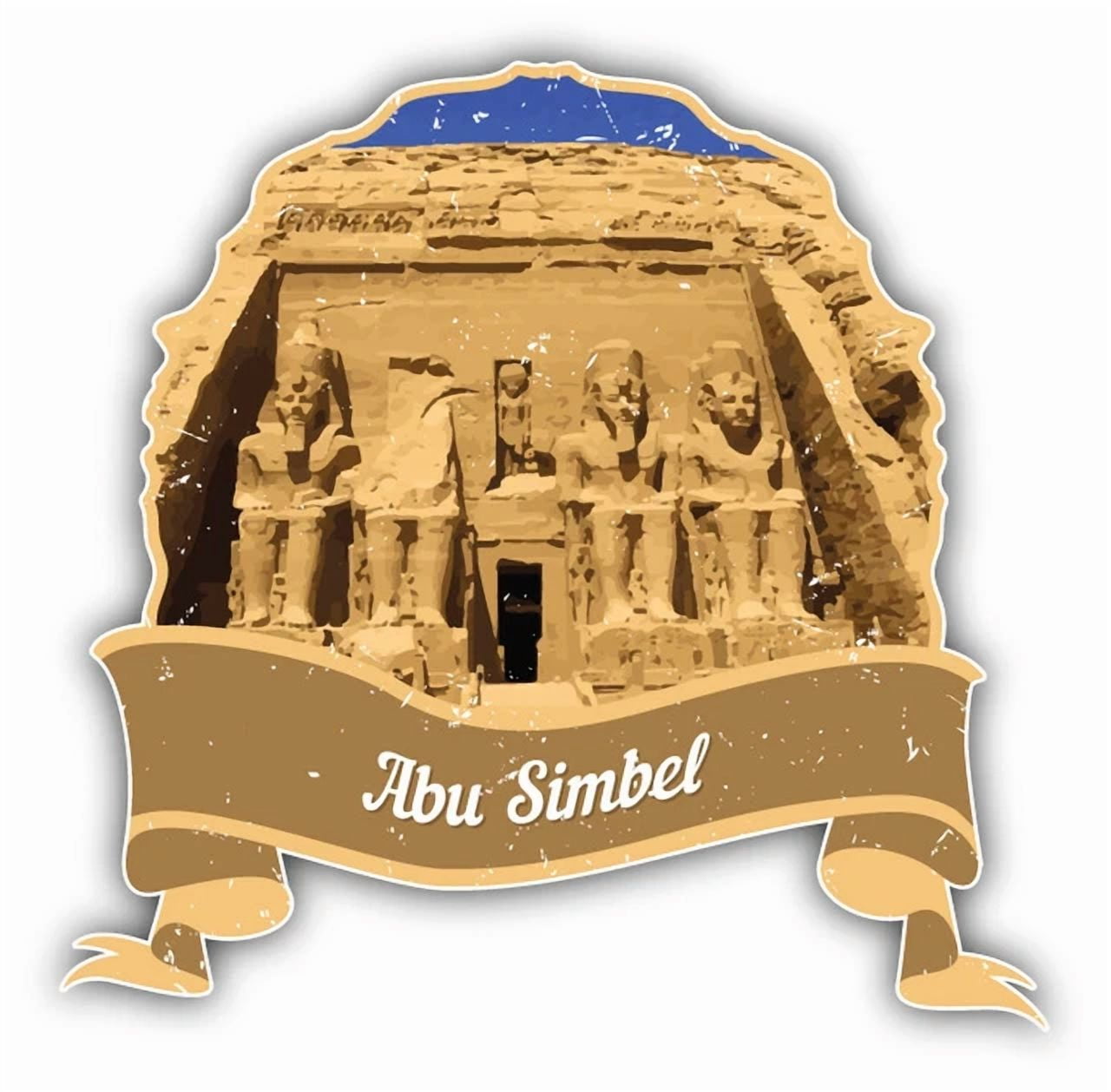 DOPASTICKER Abu Simbel Egypt World Landmark Grunge Travel Sticker Decal ...