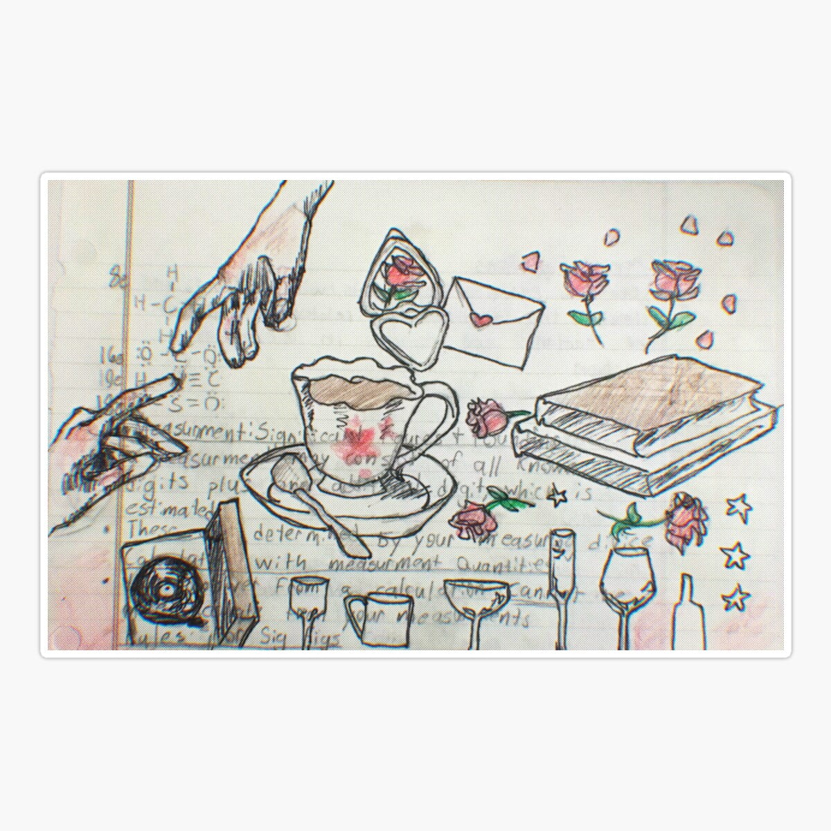 DOPASTICKER Academia Ink Collage Sticker, Phone Sticker Water Bottle ...