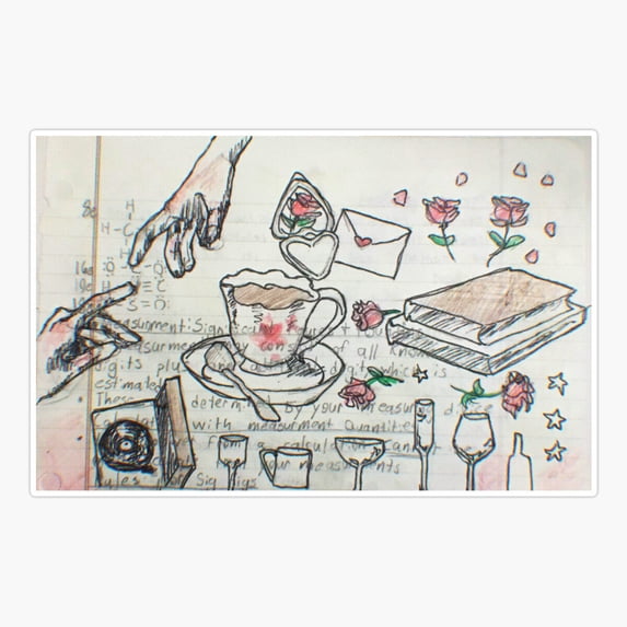 DOPASTICKER Academia Ink Collage Sticker, Phone Sticker Water Bottle ...