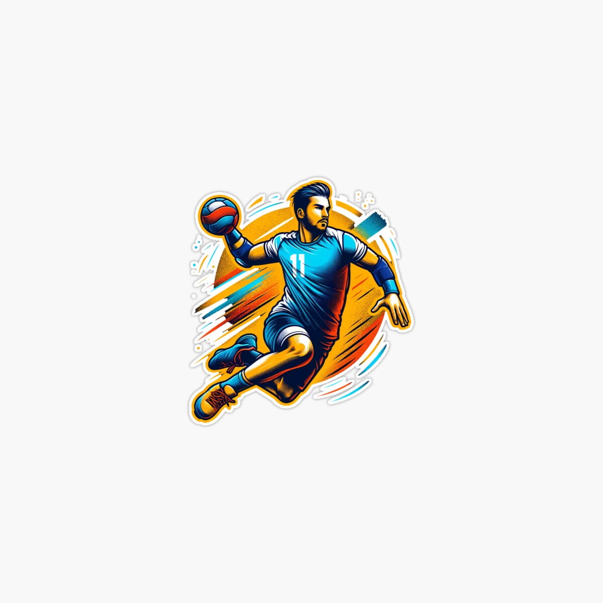 DOPASTICKER Ace Striker Handball Hero Sticker, Phone Sticker Car ...