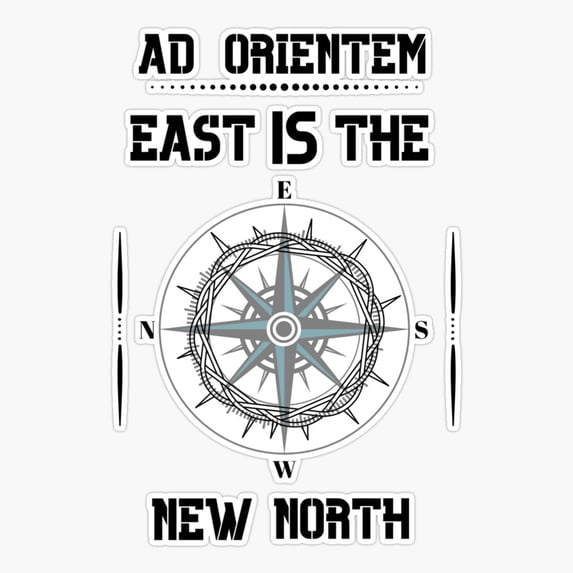 DOPASTICKER Ad Orientem Compass Crown Of Thorns Sticker, Phone Sticker ...